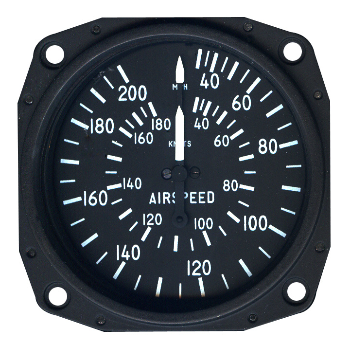 Falcon Dual Dial Airspeed Indicator 30-200 mph / 30-180 Knots ...