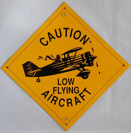 Caution Low Flying Metal Sign | Aircraft Spruce Australia