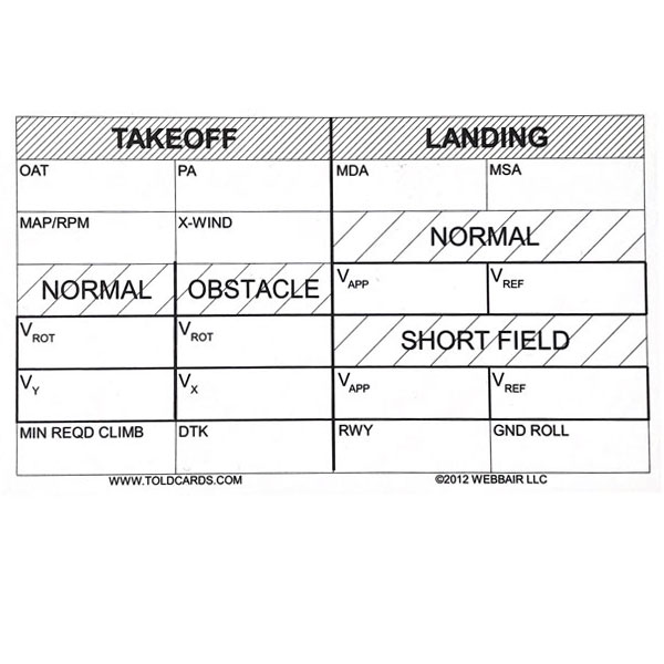 Told Card Single Engine VFR | Aircraft Spruce Australia