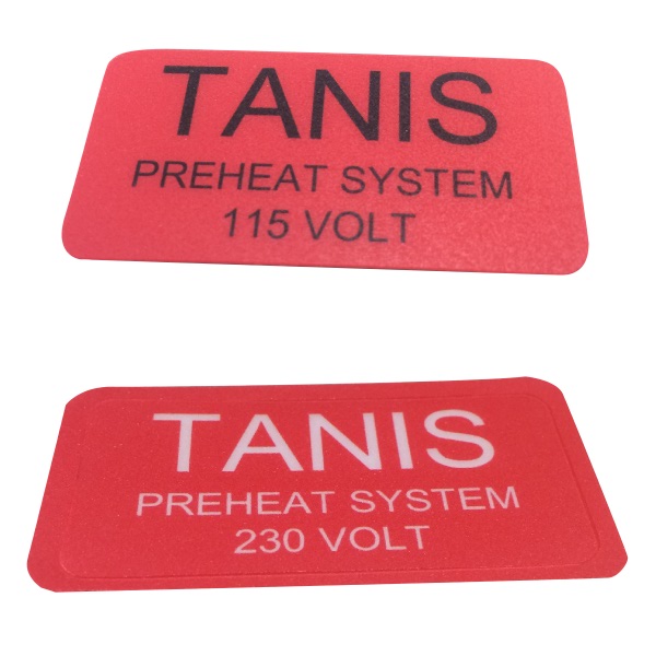 Tanis Preheat Placards | Aircraft Spruce Australia